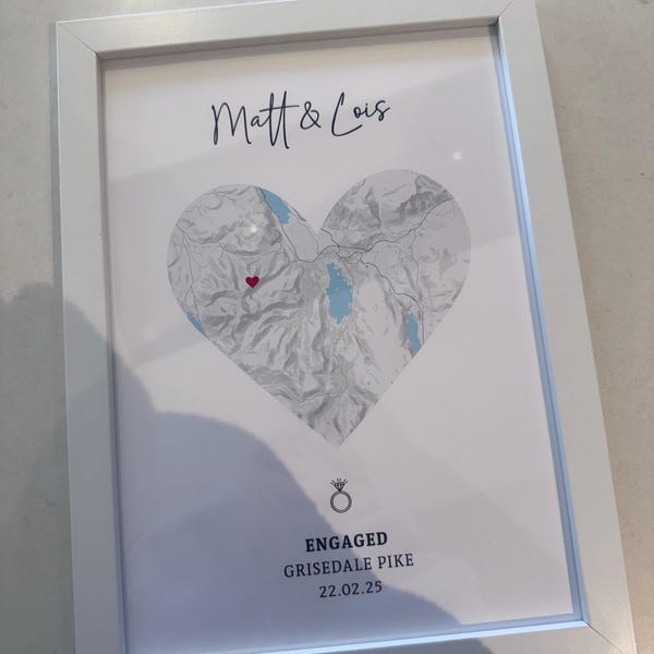 Engagement Print, Personalised Engagement Gift, Gift for Engaged Couple ...