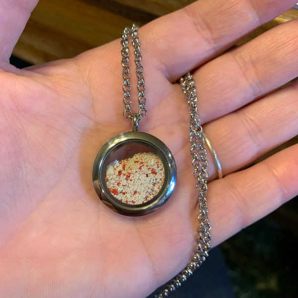 Cremation Locket for Ashes, Human Ash Keepsake, Cremation Necklace for ...