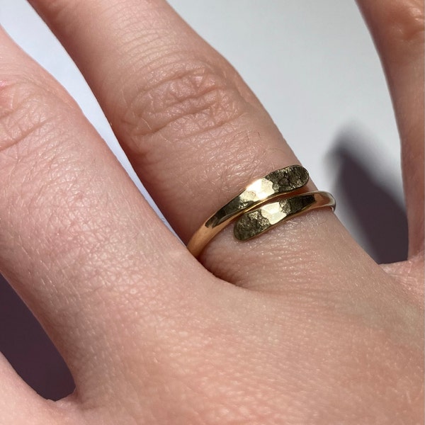 14k Gold Ring, Women's Gold Ring, Gold Wrap Ring, Gold Thumb Ring ...