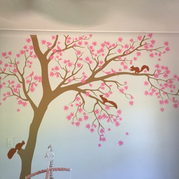 Large White Tree Decal Huge Tree Wall Decal Wall Art Tattoo Wall Mural ...