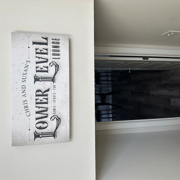 Lower Level Sign Family Game Room Sign for Basement Bar and Lounge ...