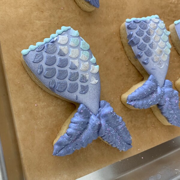 Fish Scale Cookie Stencil - Reusable & Durable Mylar Cooke Stencils for ...