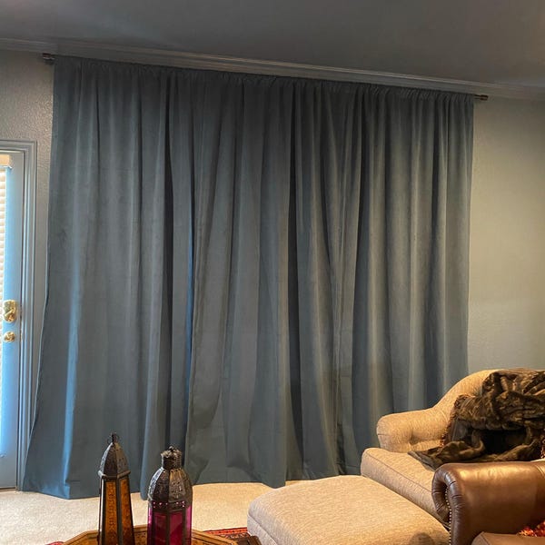 Blackout Extra Long Linen Curtain Panels, 22 Colors. Custom Drapes for ...