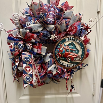 Welcome Wreath Sign, Metal Wreath Sign, Signs for Wreaths, Sunflower ...