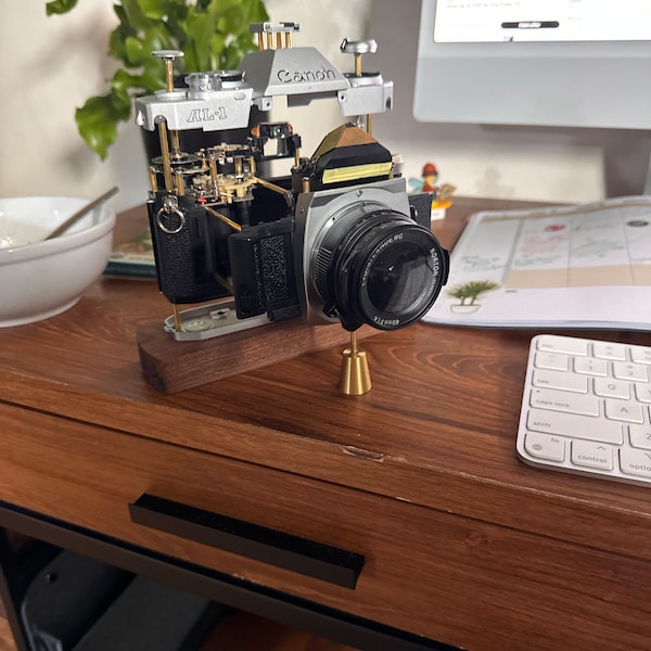 Handcrafted Vintage Leica Camera Model in Brown | Elegant Home Décor ...