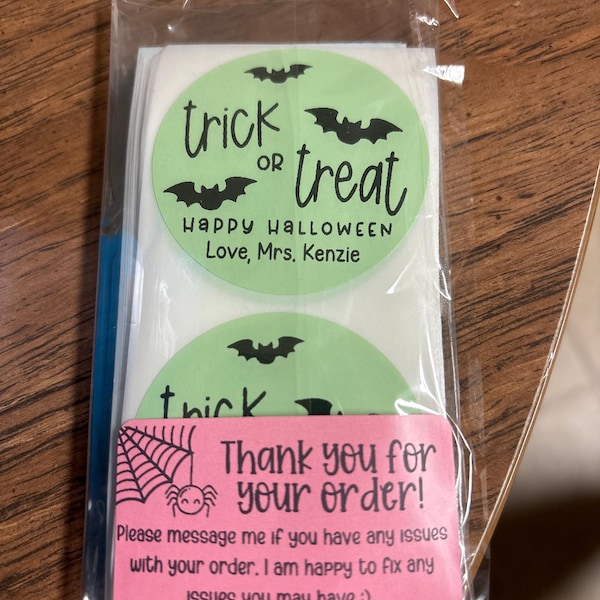 Trick or Treat Bag Stickers | Halloween Labels | Custom Halloween ...