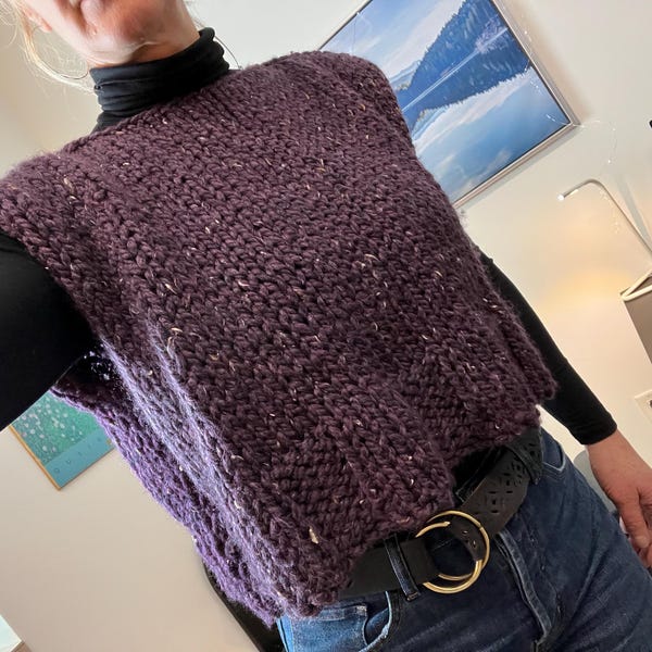 Triangle Wrap Top Knitting Pattern, Beginner Triangle Shawl Pattern ...