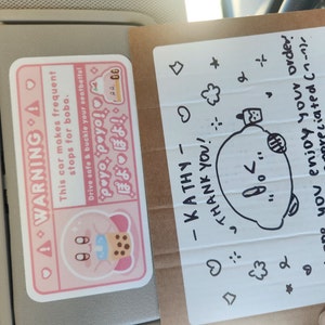 Cute Car Warning Sticker Car Decal Pink Kawaii Airbag - Etsy