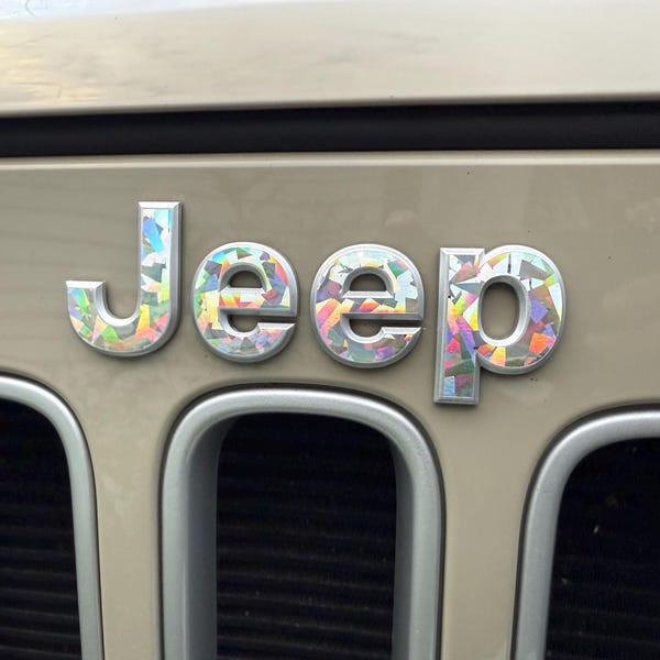Holographic Crystal Jeep Emblem Sticker Decal, Wrangler JK, TJ, JL ...