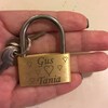 Engraved Padlock ( Love-lock, Brass ) With Key and Pouch,personalized ...