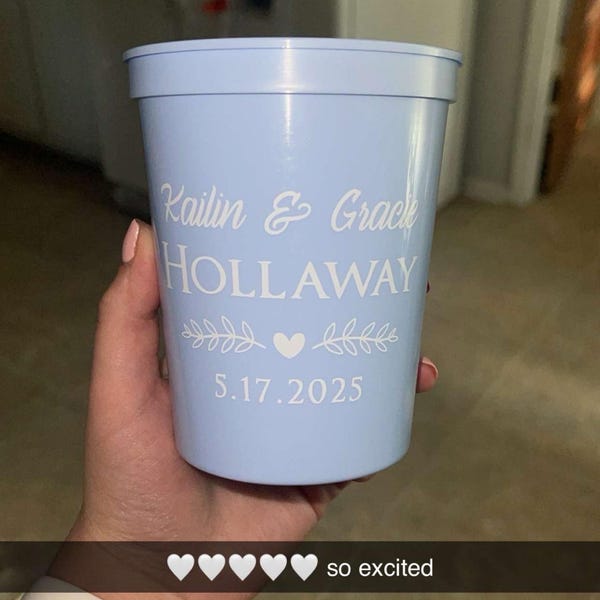 Custom Wedding Cups, Reception Bar Frosted Cups, Personalized ...