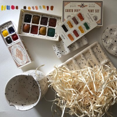Palette and Matchbox Paint Set Plastic-free Handmade Art - Etsy