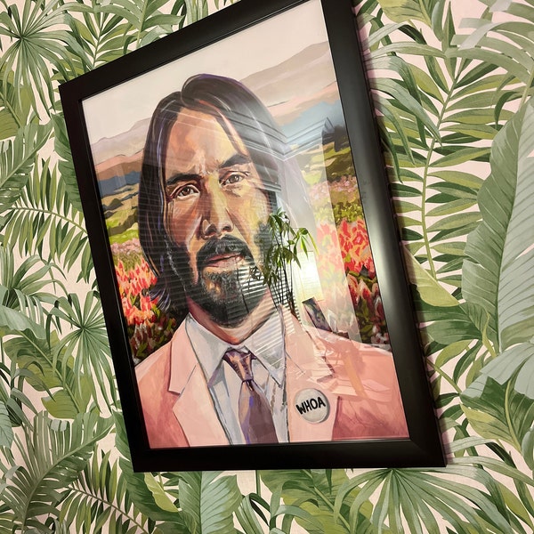 Keanu Reeves Art Print: Floral Landscape Portrait (digital Print) - Etsy