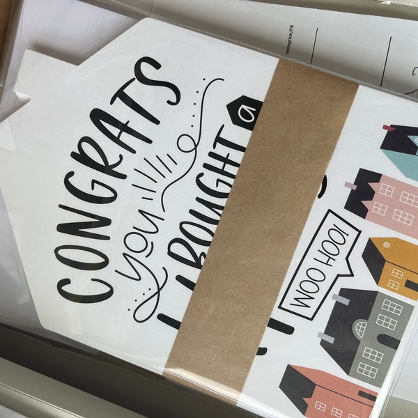 SET of Congrats You Bought a House Closing Day Greeting Cards W ...