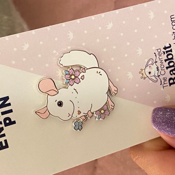 White Chinchilla Pin, Enamel Pin, Chinchilla, Chinchilla Enamel Pin ...