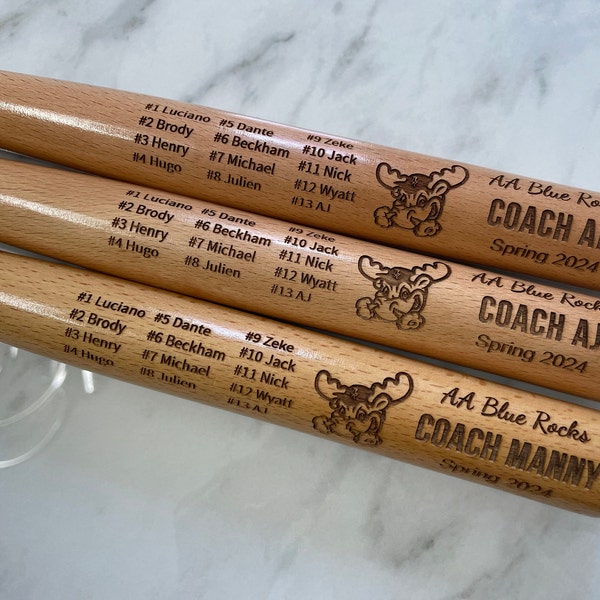 Engraved Miniature Maple Baseball Bat: Coach Keepsake Gift - Etsy