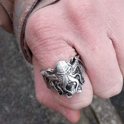 Cthulhu Ring Handcrafted Pewter Ring Adjustable Men's Ring Doctor Gus ...