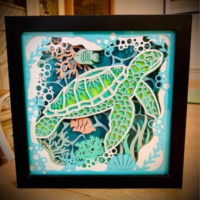 3d Sea Turtle Shadow Box Svg 3d Turtle Shadow Box Svg - Etsy