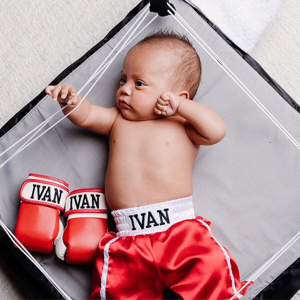 Personalized Baby Boxing Gloves and Shorts Set - Etsy