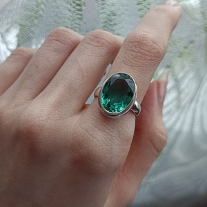 Green Quartz Ring, Handmade Quartz Ring, Green Gemstone Ring, 925 ...