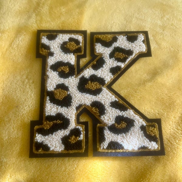 Custom Chenille Varsity Letter Leopard Print Patch ANY SIZE/LETTER - Etsy