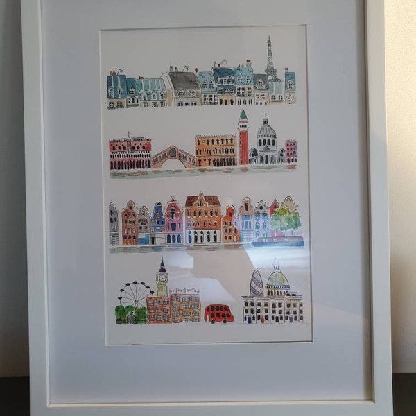 Hand Made Seafood Feast Table Print, Kitchen Decor Art, Foodies Gift ...