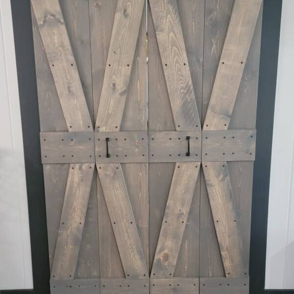 Patented Product S Style Finished DIY Solid Wood Sliding Barn Door With ...