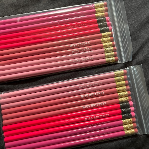 Shades of Blue Pencils, Back to School Supplies, Personalized Pencils ...