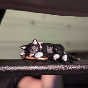 Cartoon Cat Car Review Mirror Decor Cute Cat Figurine Kawaii - Etsy