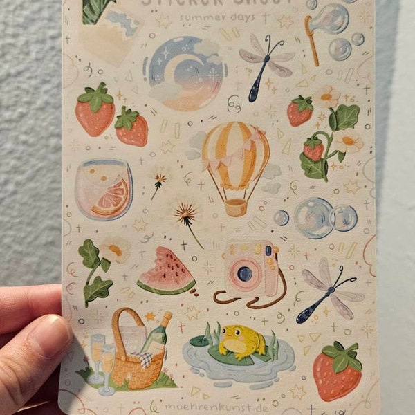 Sticker Sheet - Summer Days | Journal Stickers, Calendar, Planner ...