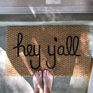 Hey Y'all Welcome Mat Quirky and Adorable Doormats for - Etsy