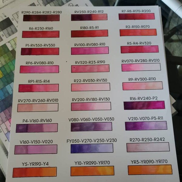 READ LISTING FIRST! Free Ohuhu Color Charts - Etsy