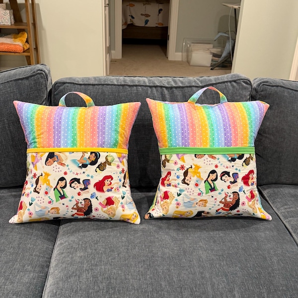 DIY Reading Pillow Sewing Tutorial: Pocket Pillow With Handle & Two ...