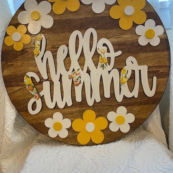 Wooden Hello Summer- Unfinished Wood Words -- DIY Projects - Door ...