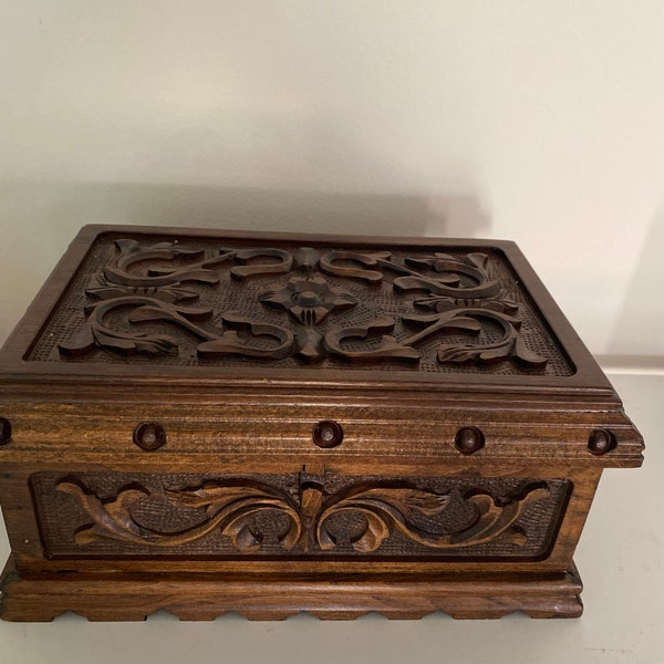 Personalized Large Secret Lock Jewelry Box With Key, Vintage Wood Box ...