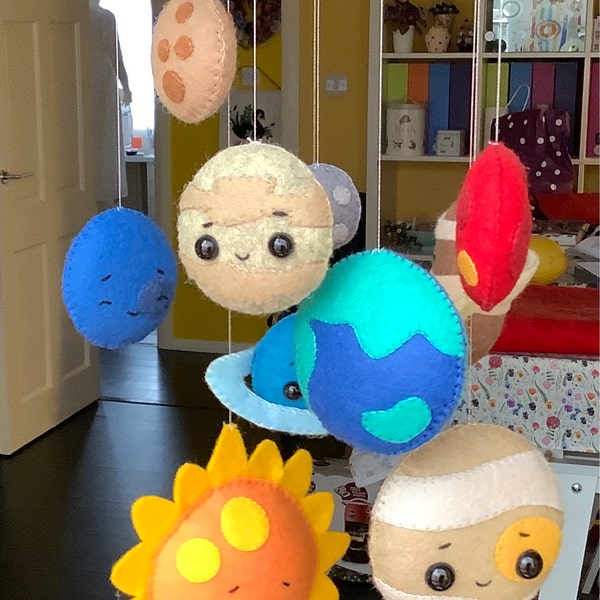 Felt Solar System Toy PDF and SVG Patterns, Sun, Earth, Moon, Mars ...