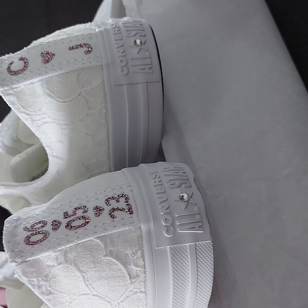 Personalized Ivory Wedding Converse for Bride, Personalised Custom ...