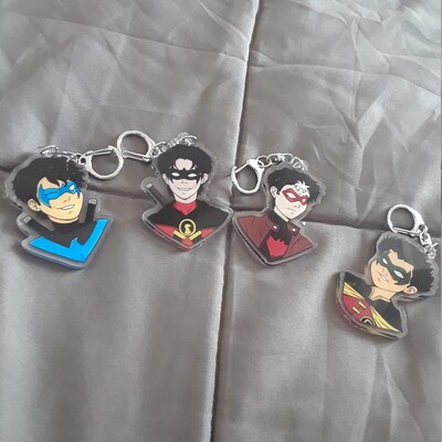 DC Superhero Batfamily Acrylic Keychain Charm - Etsy