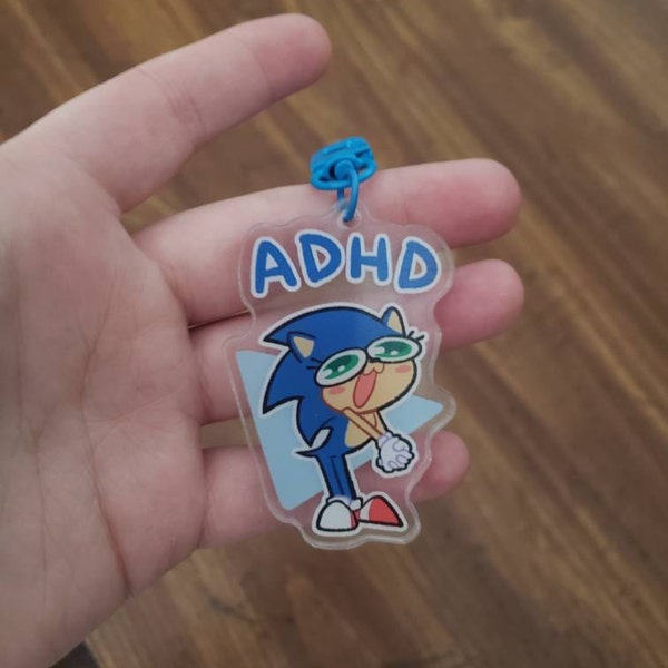 PRE-ORDER Sonic the Hedgehog ADHD Charm Keychain 2.5in - Etsy
