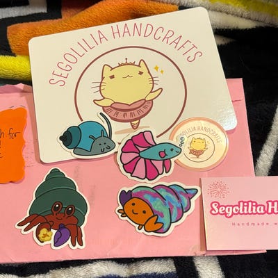 Hermit Crab in Love Original Perler Bead Craft Magnet Coaster Cute Gift ...