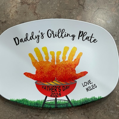 Grilling Handprint Art Printable Gift, Digital Download, DIY Add Your ...