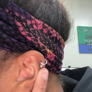 Tiny CZ Flower Huggie Hoop, 6mm Hoop, Tragus Hoop, Rook Hoop, Forward ...