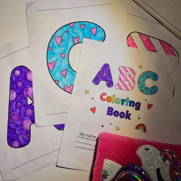 Sea Themed ABC Printable Coloring Book for Kids Ocean Alphabet Art for ...