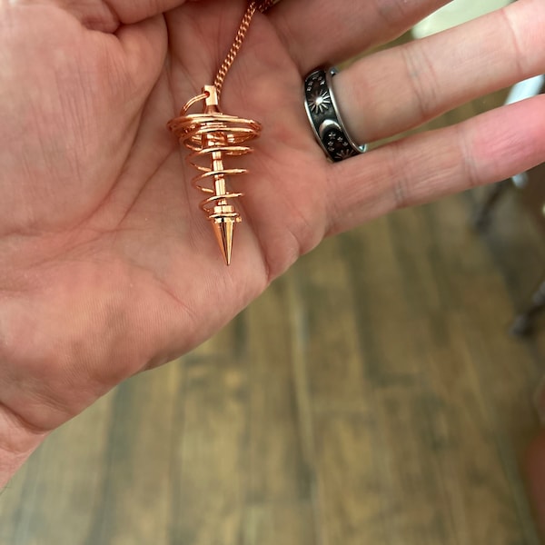 Copper Plated Spiral Pendulum, Copper Plated Vortex Pendulum, Dowsing ...