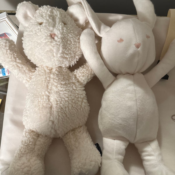 Handmade Organic Cotton Fleece Bunny Rabbit - Baby Gift for a Boy or ...