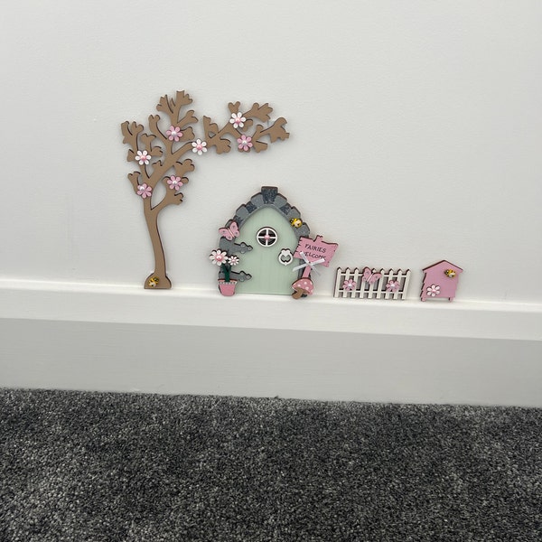 Magical Light Pastel Pink Fairy Door, Handpainted With Embellishments ...