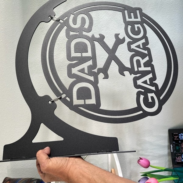 Personalized Hanging Garage Sign Metal Steel, Fathers Day Gift, Large ...