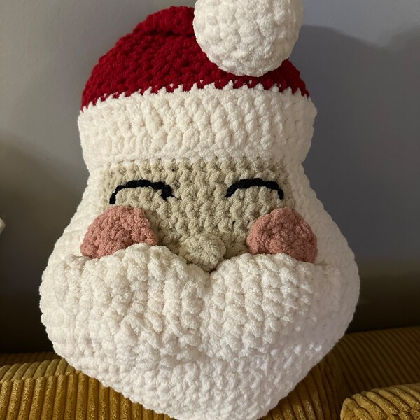Crochet Santa Pillow Pattern: Bulky Yarn Christmas Decor (PDF Pattern ...