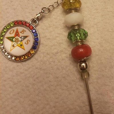 1 Round OES Order of the Eastern Star Charm Pendant Silver Tone ...