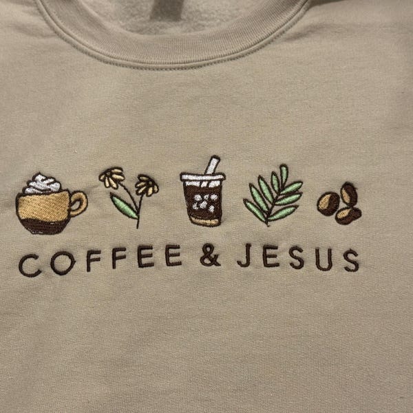 Coffee & God Embroidery File - Coffee Lover Embroidery - Religious ...